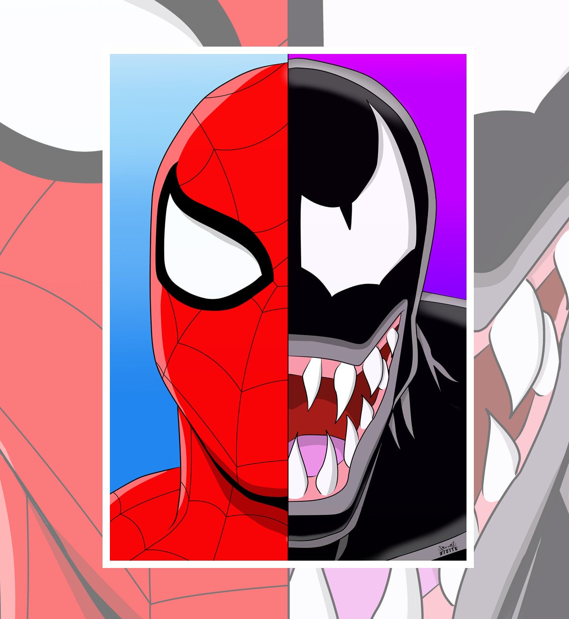 90's Animated Spiderman / Venom Print | Shell Shocked Studio the art of Adrian Nicita