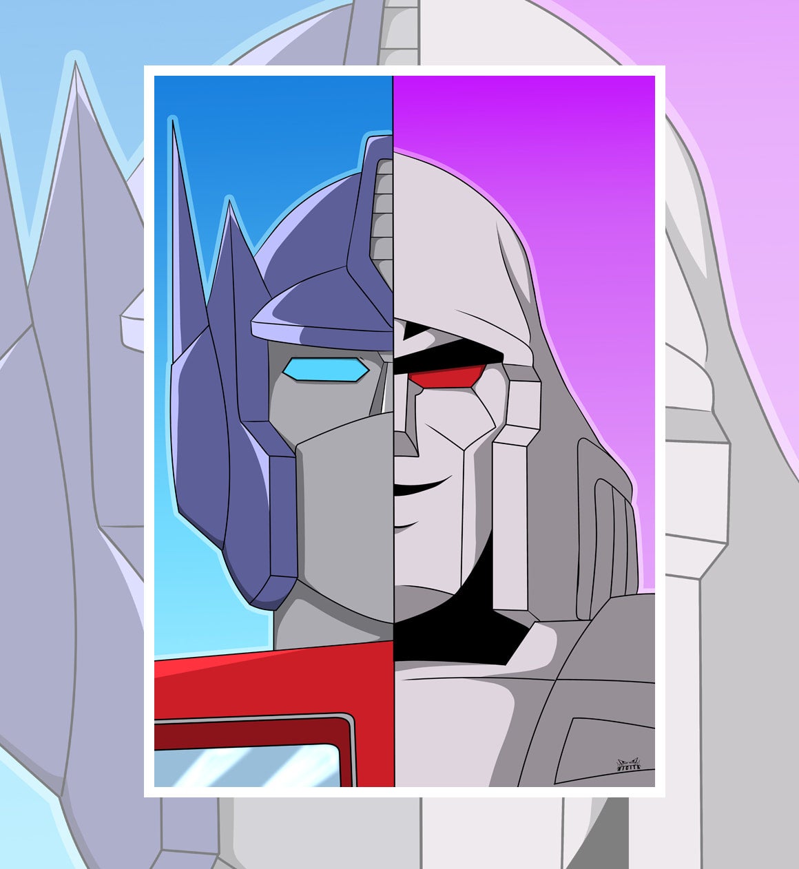 Transformers Optimus Prime Megatron Print | Shell Shocked Studio the ...